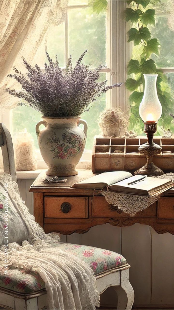 Shabby Chic Spring Cottage Decor with Vintage Charm